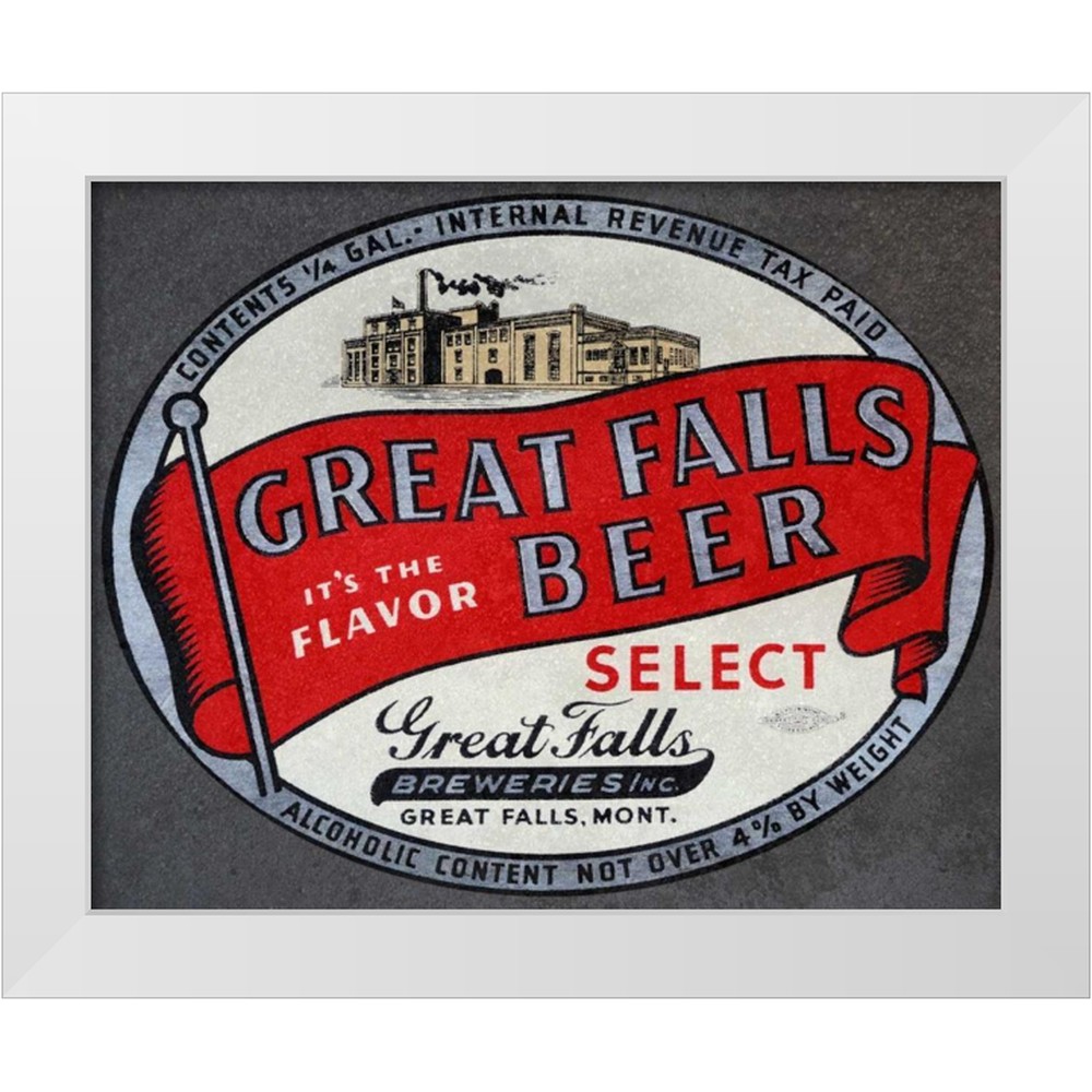 Vintage Booze Labels 32x26 White Modern Wood Framed Museum Art Print ...