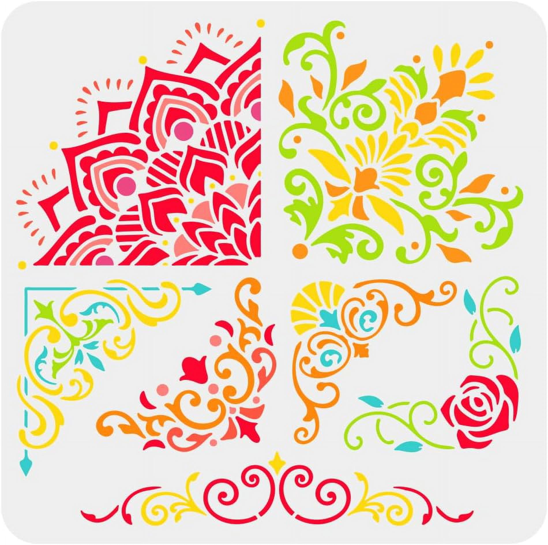 Vintage Border Corner Stencil Corner Drawing Painting Stencils Reusable ...