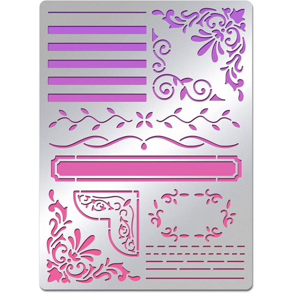 Vintage Border Stainless Steel Stencil 5.5x7.5 Inches Reusable ...