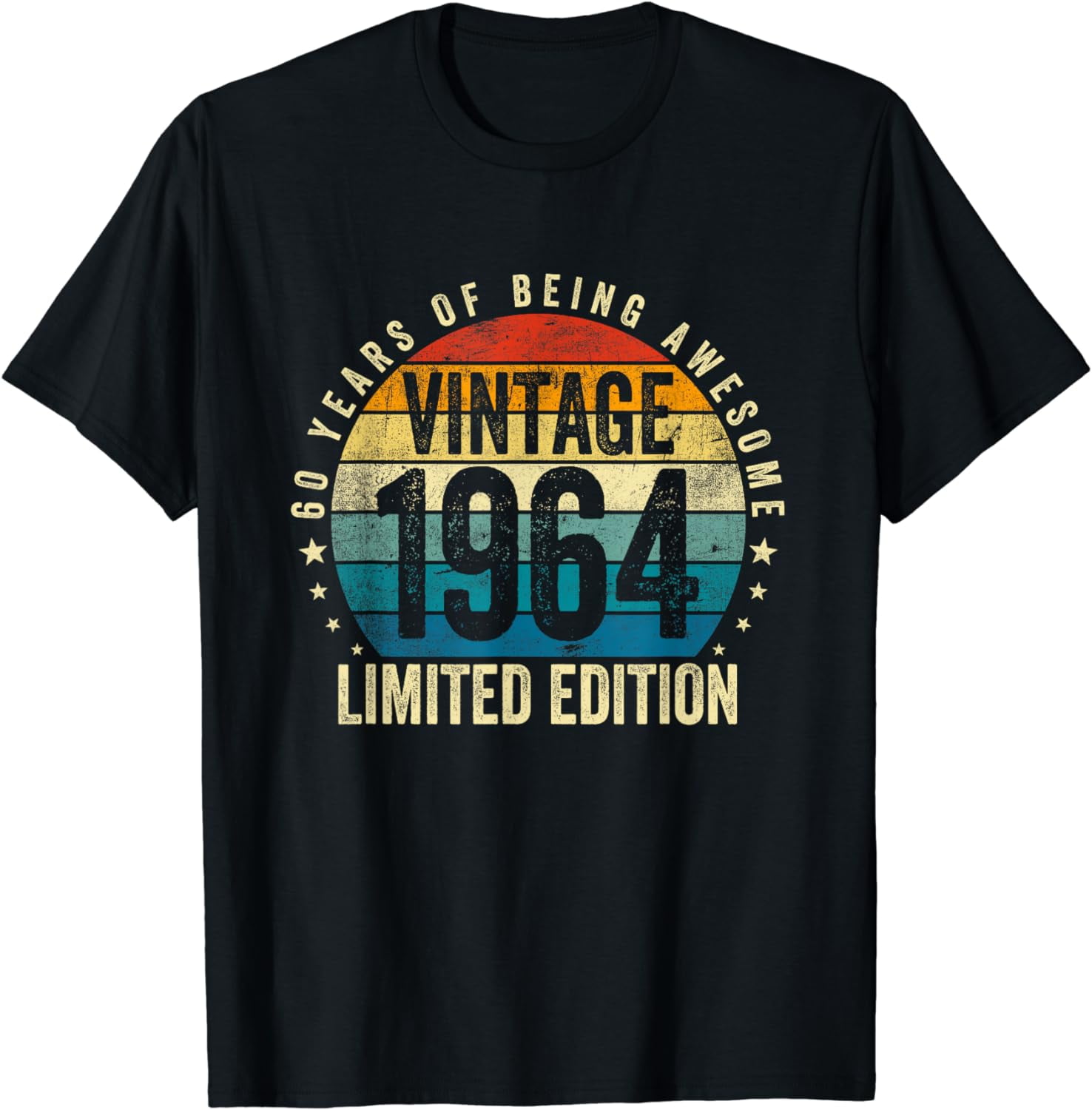 Vintage Born In 1964 60th Birthday Retro Gifts 60 Years Old T-Shirt ...