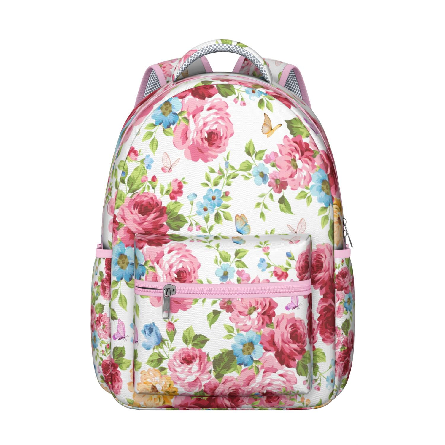 Vintage Botanical Flower Students Backpack Lightweight, Fashion School ...