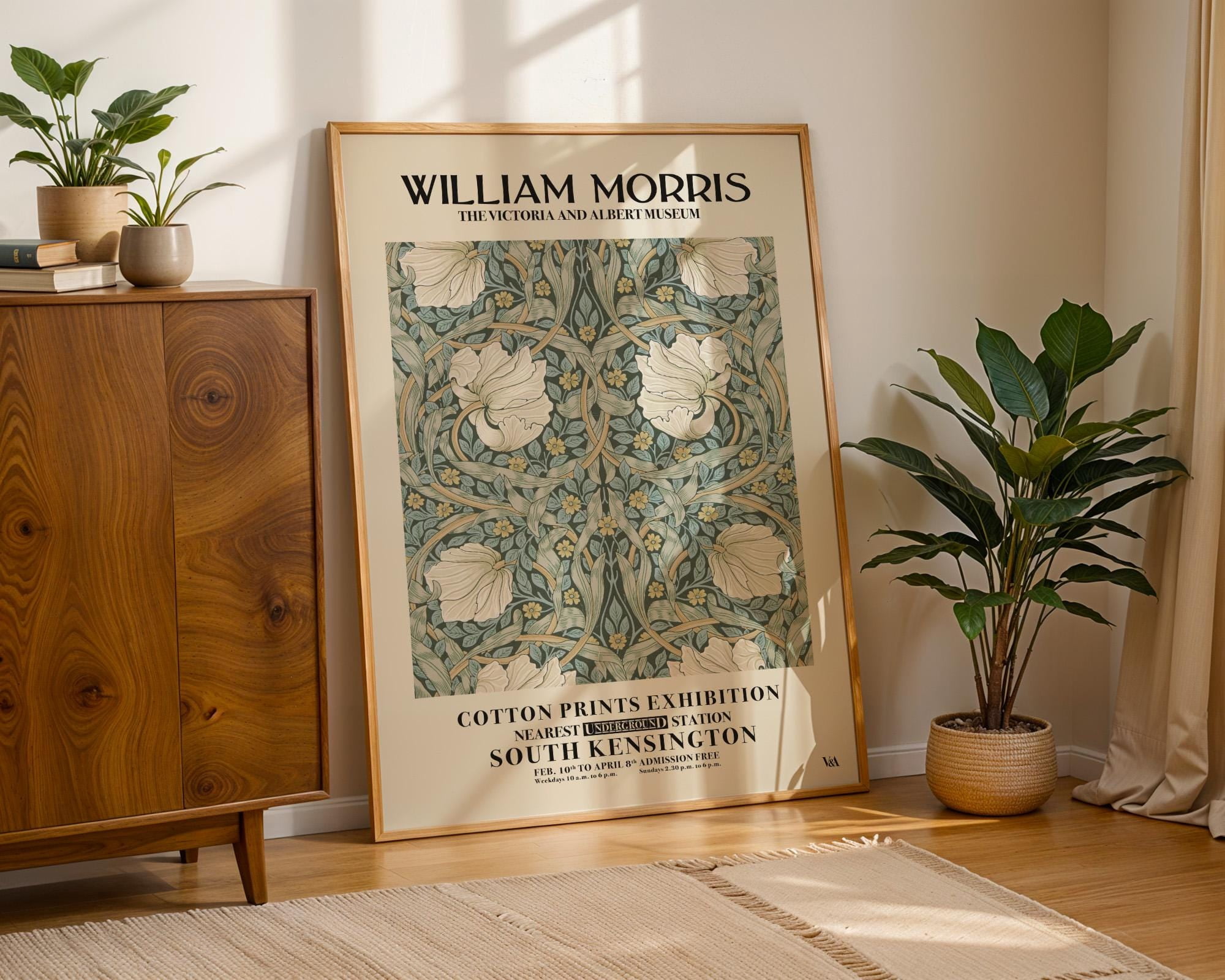 Vintage Botanical Pimpernel Green White Floral Poster, Botanical Wall ...