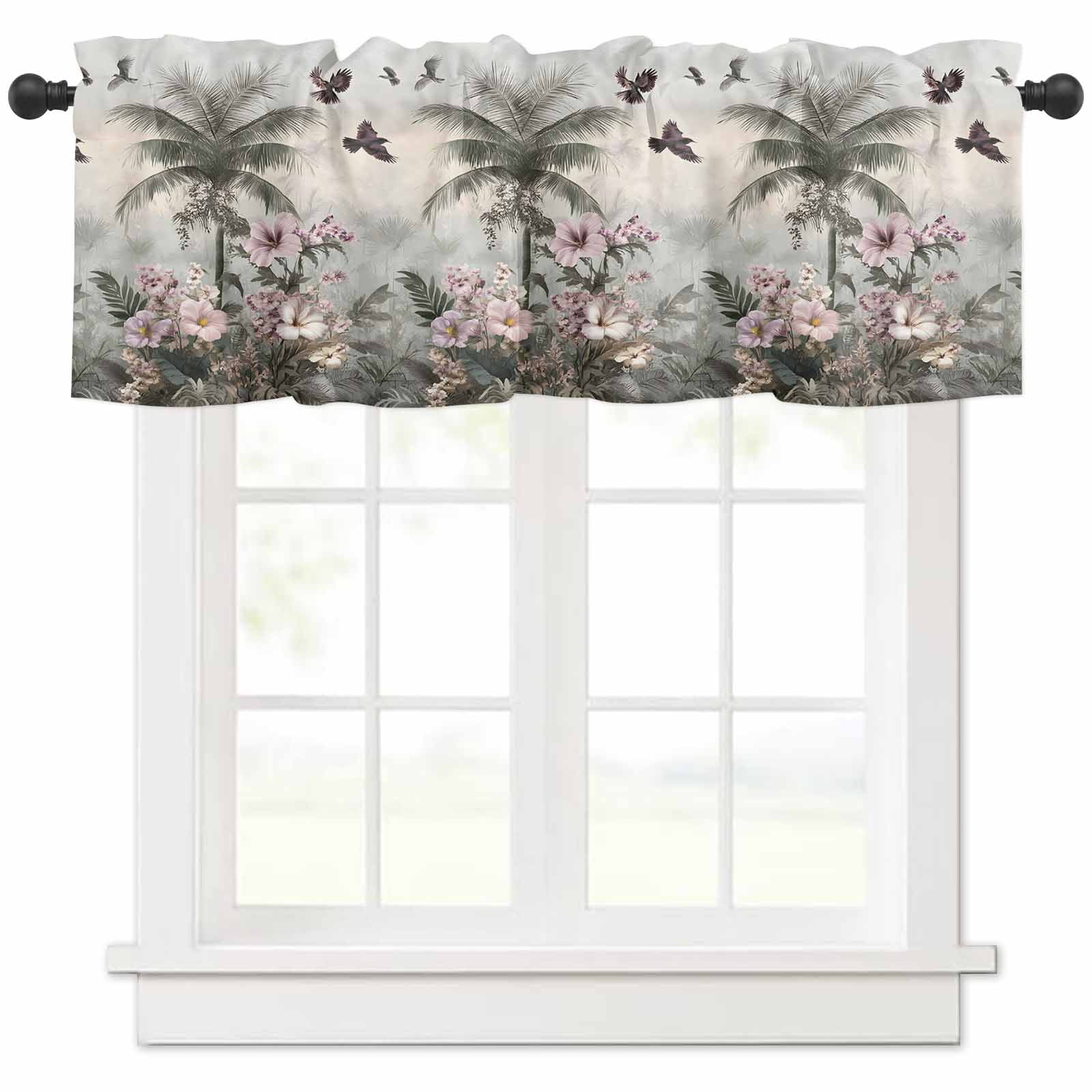 Vintage Botanical Valances for Windows Farmhouse Kitchen Curtains ...