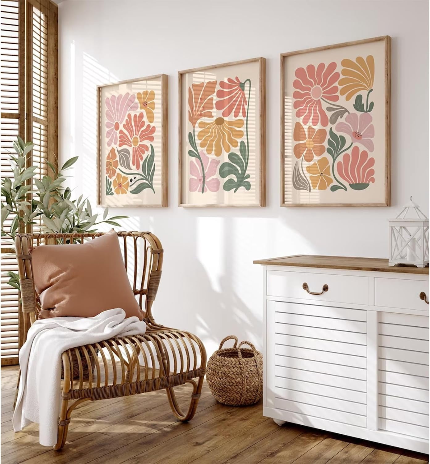 Vintage Botanical Wall Art Decor Antique Floral Canvas Wall Art Neutral ...