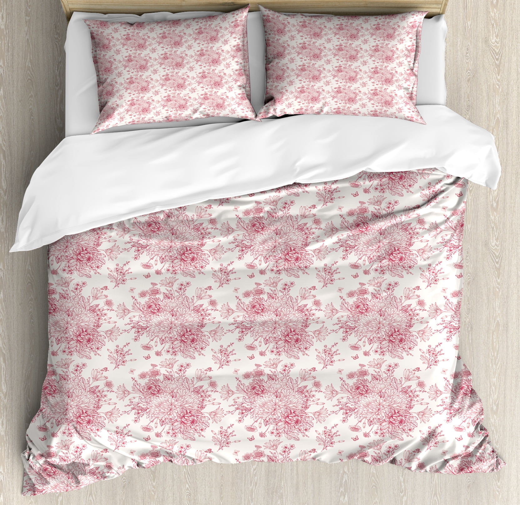 Vintage Botany Duvet Cover Set, English Garden Art of Endemic Flowers ...