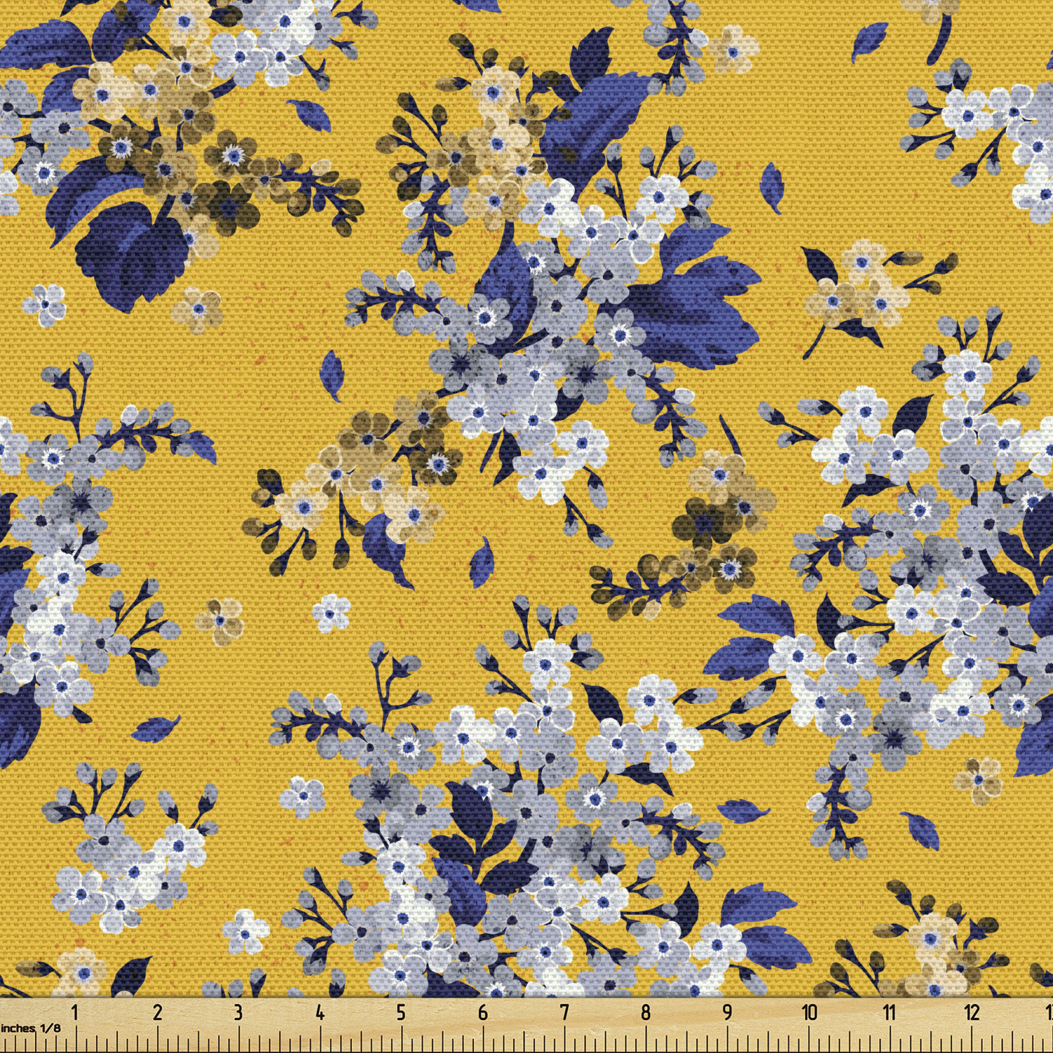 Ambesonne Vintage Botany Fabric by the Yard Upholstery, Forget Me Not ...