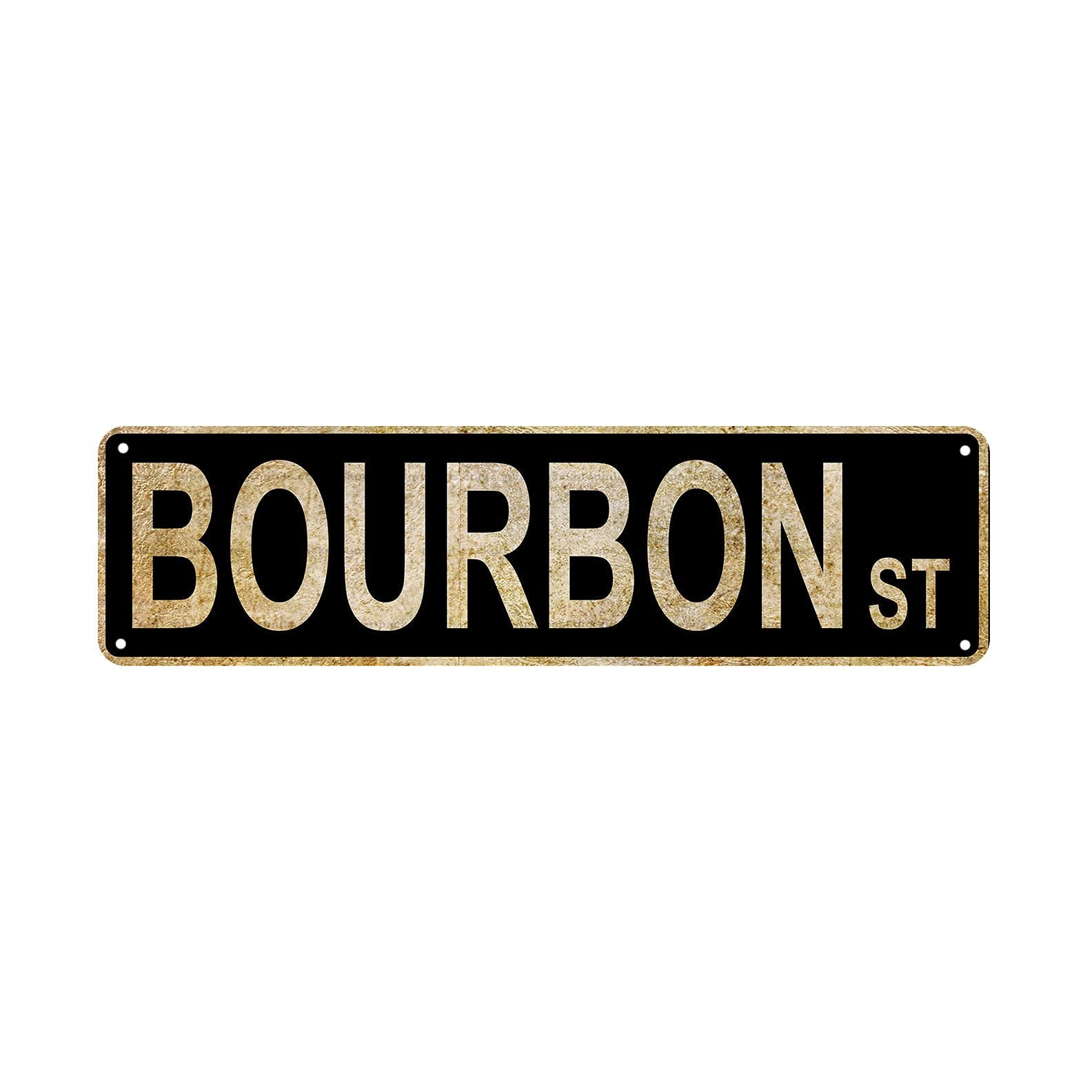 Vintage Bourbon St Street Sign Rustic Metal Tin Sign Home Outdoor Art ...