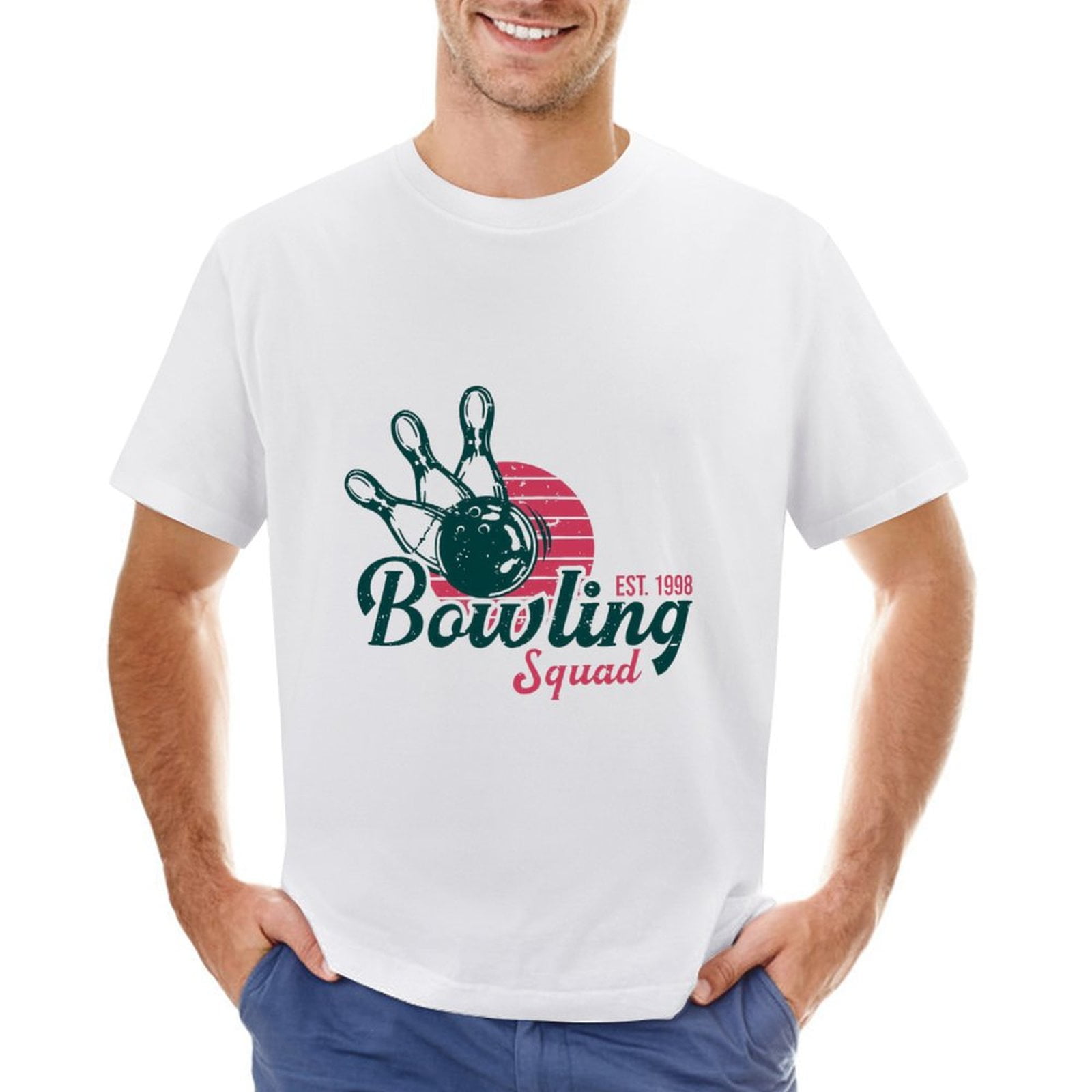 Vintage Bowling T-Shirt Men's Retro Bowling Ball Hit Pin Tee - Walmart.com
