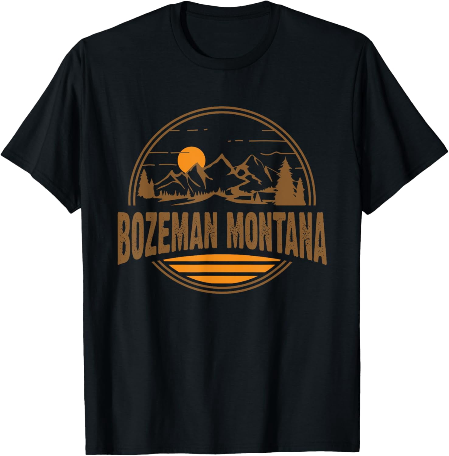 Vintage Bozeman, Montana Mountain Hiking Souvenir Print T-Shirt ...