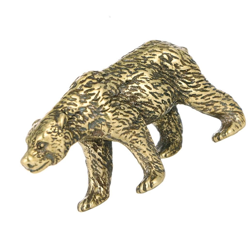 Vintage Brass Bear Miniature Statue Antique Finish Animal Figurine ...