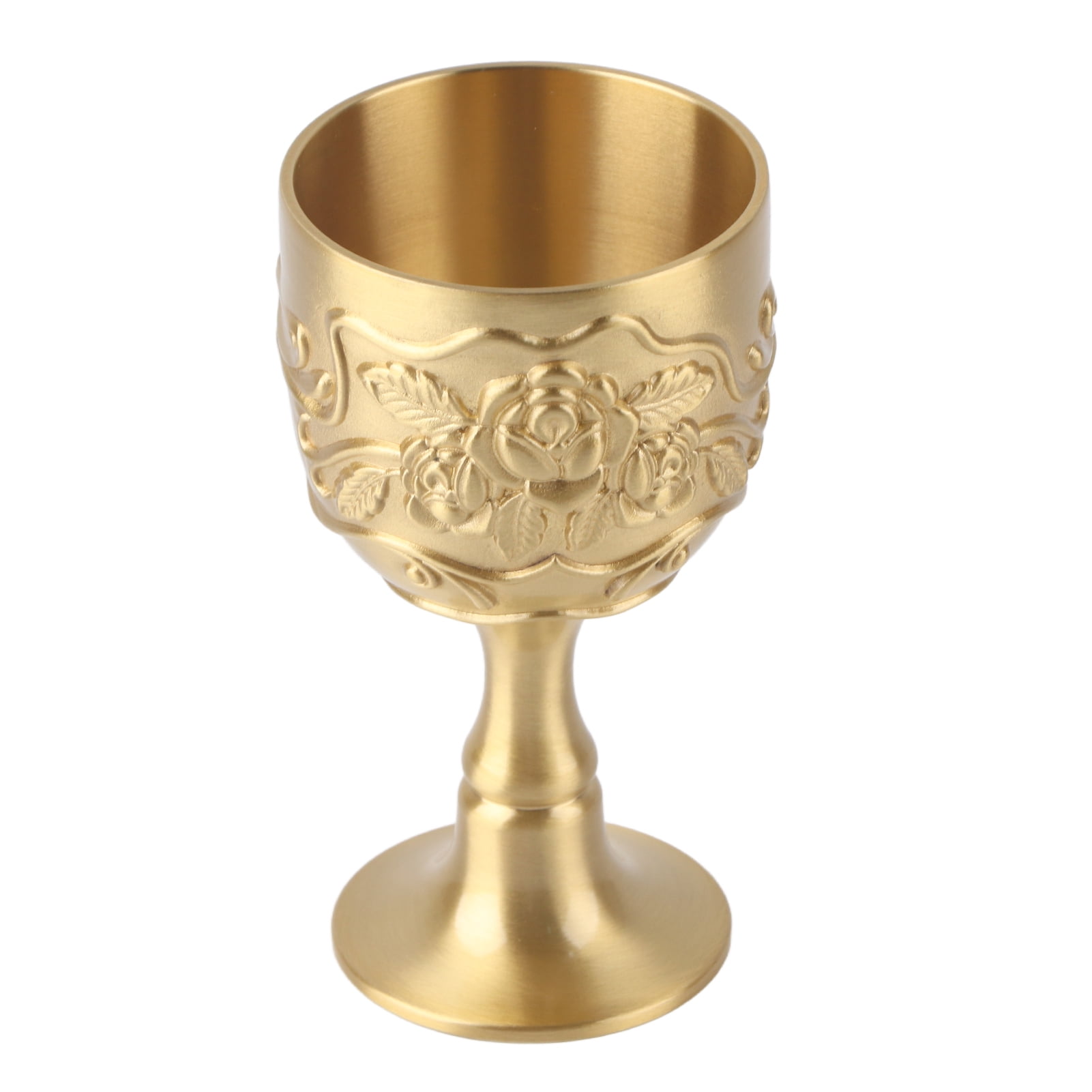 Vintage Brass Cup Royal Chalice Embossed Rose Milk Tea Wine Whiskey ...