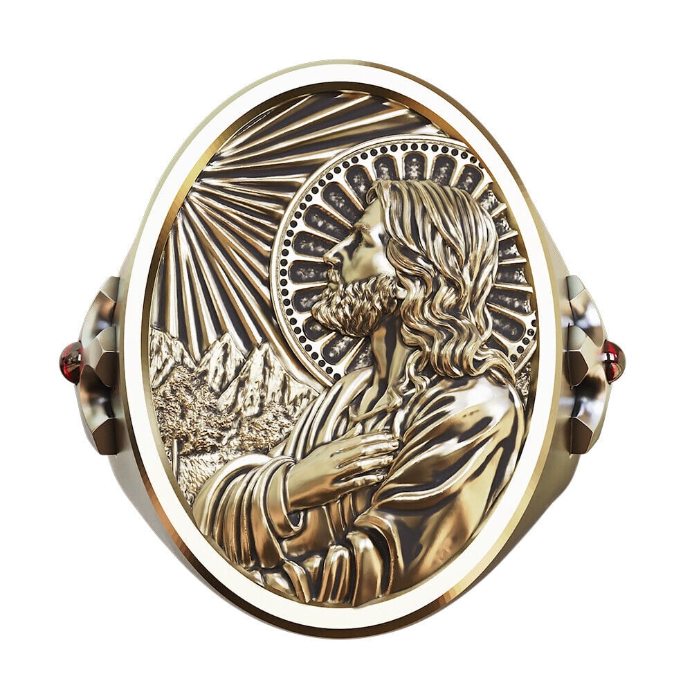 Vintage Brass Jesus Christ Cross Ring Religious Faith Jewelry BR506 US ...