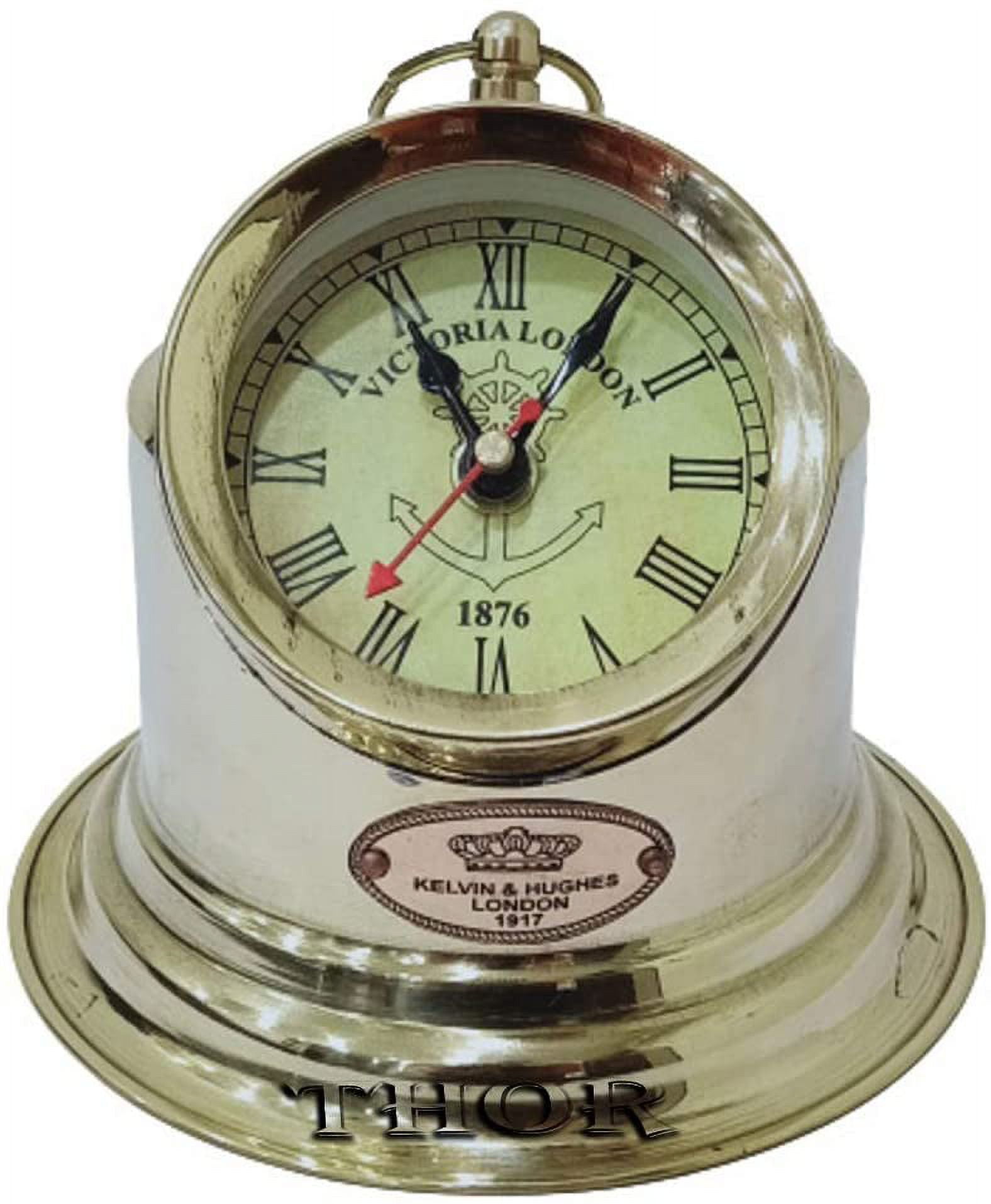 Vintage Brass Nautical Collectible Table Clock Home & Office Decor ...