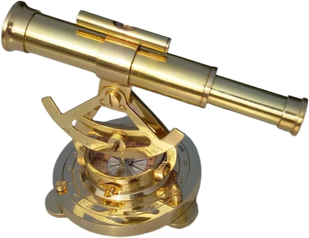 Vintage Brass Theodolite Alidade Compass Antique Survey Transit ...