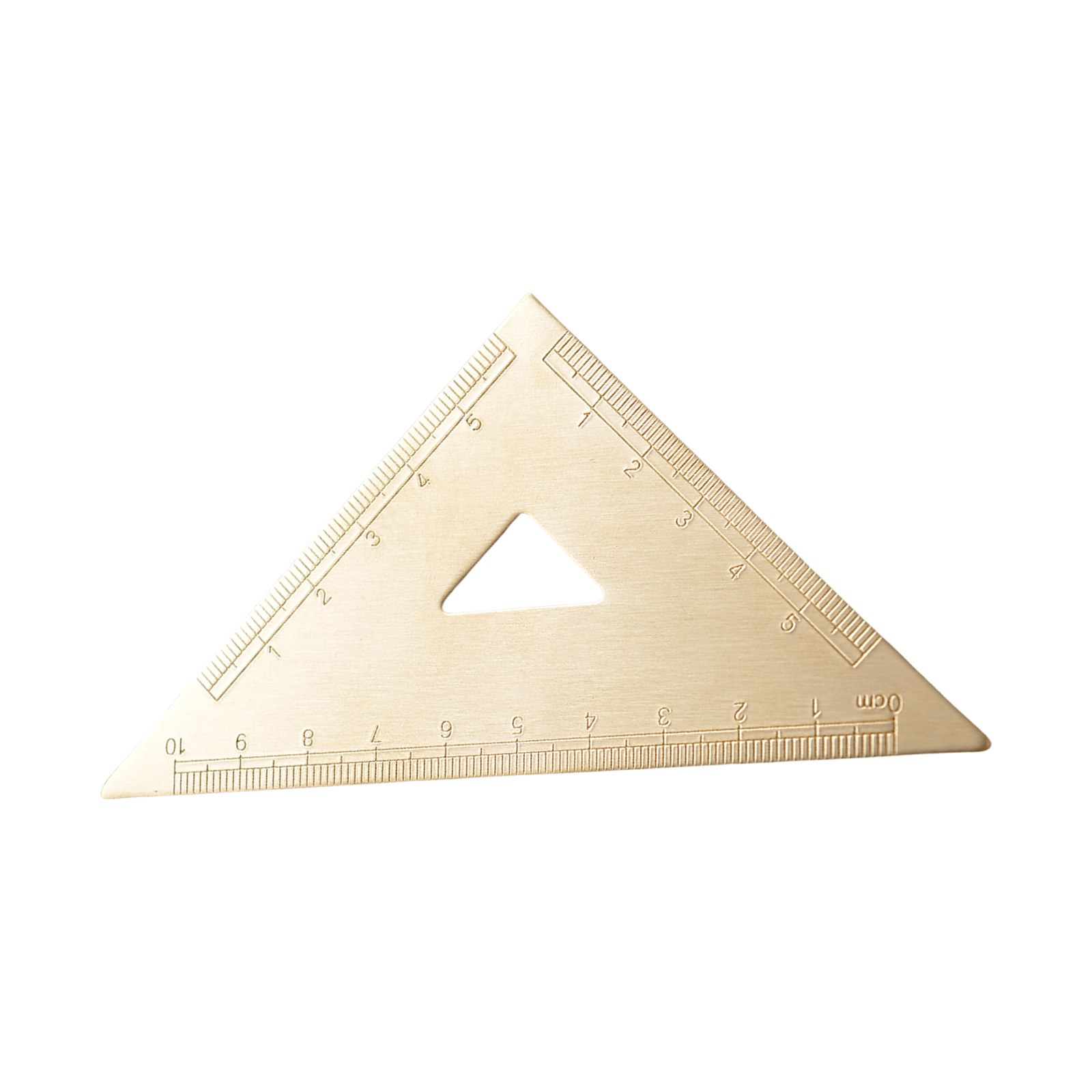 Vintage Brass Triangular Ruler Geometry Scale Ruler Math Semicircles ...