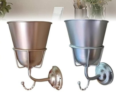 Vintage Brass Wall Container Vase Handcrafted Opal Wall Vessel, Multi ...