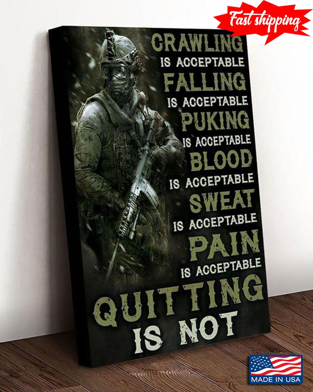 Vintage Brave Soldier Crawling Is Acceptable Falling Is Acceptable ...