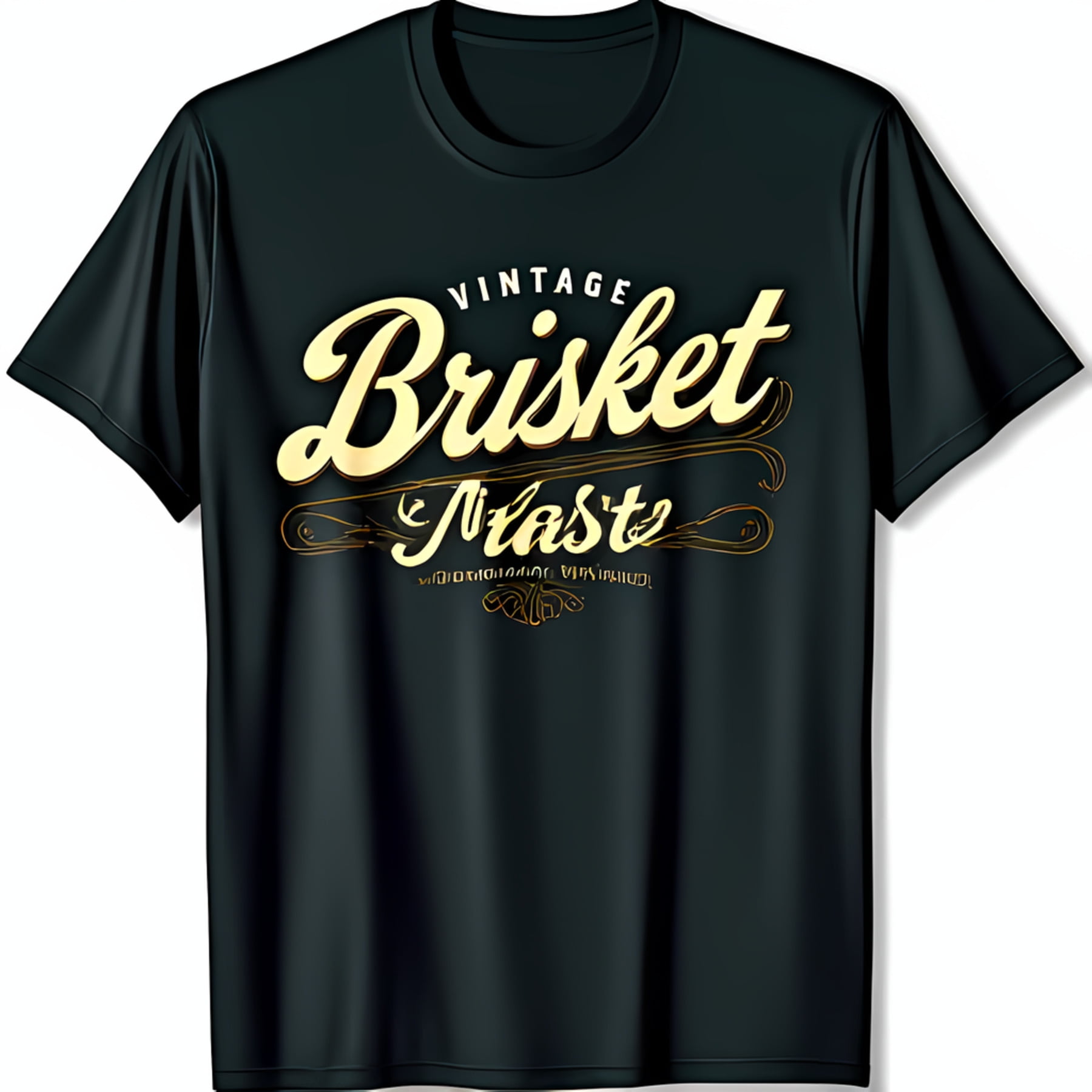 Vintage Brisket Black T-Shirt Gold Cursive Design 'The Taste' - Walmart.com