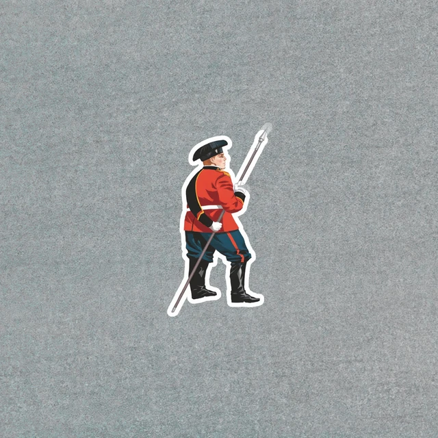 Vintage British Soldier Illustration Sticker - Redcoat Royal Guard ...