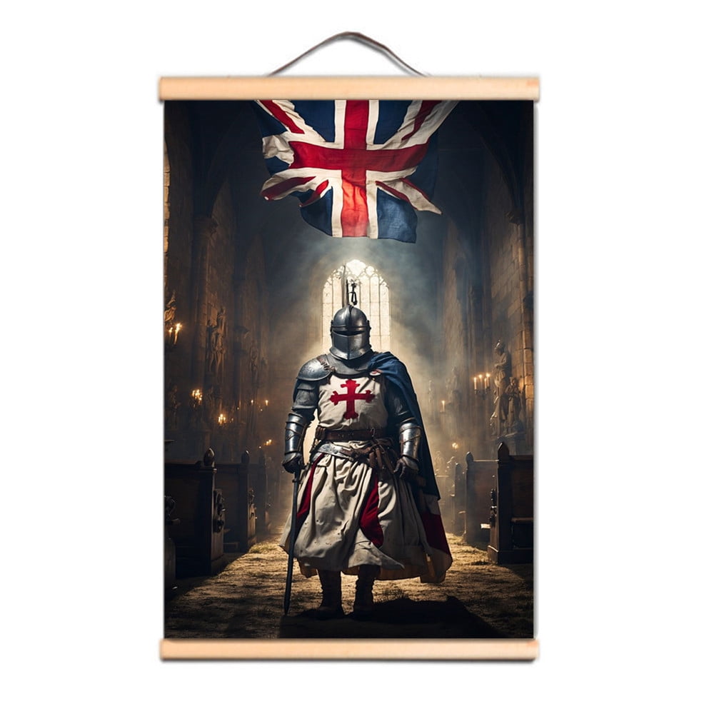 Vintage British flag Medieval Crusades Tapestries Wall Hanging Canvas ...