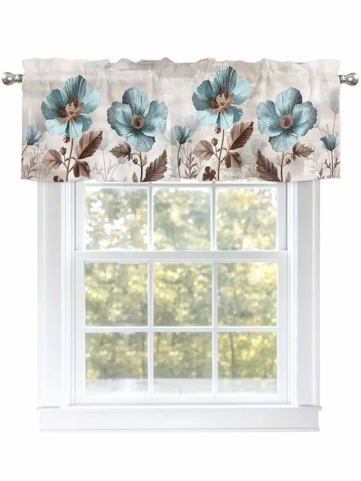 Vintage Broccoli Curtain Valances for Windows, Flowers Victorian Style ...
