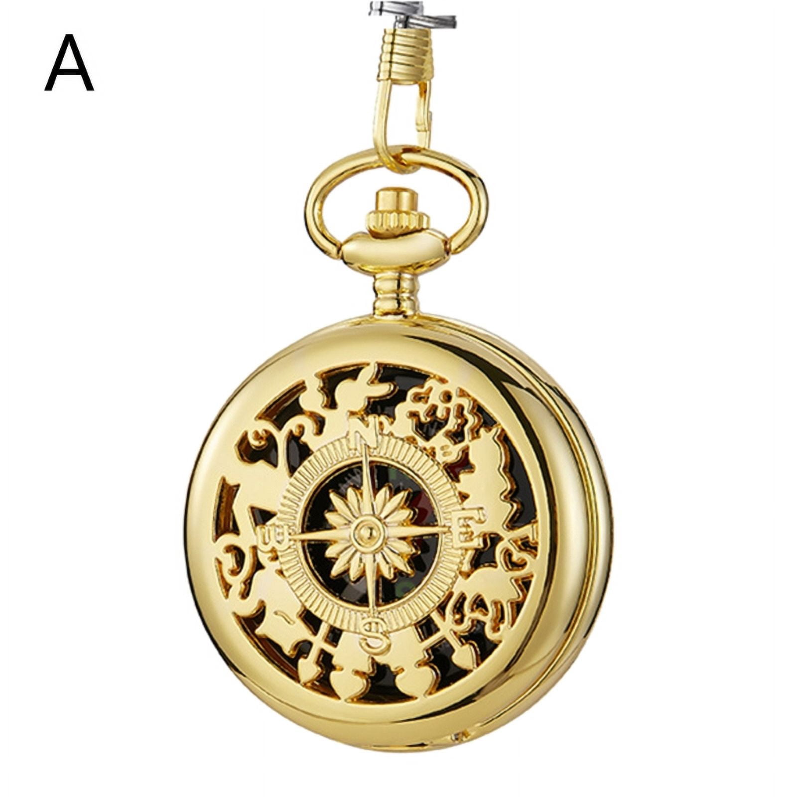 Vintage Bronze Flip Compass Pocket Watch Design Outdoor Hiking ...