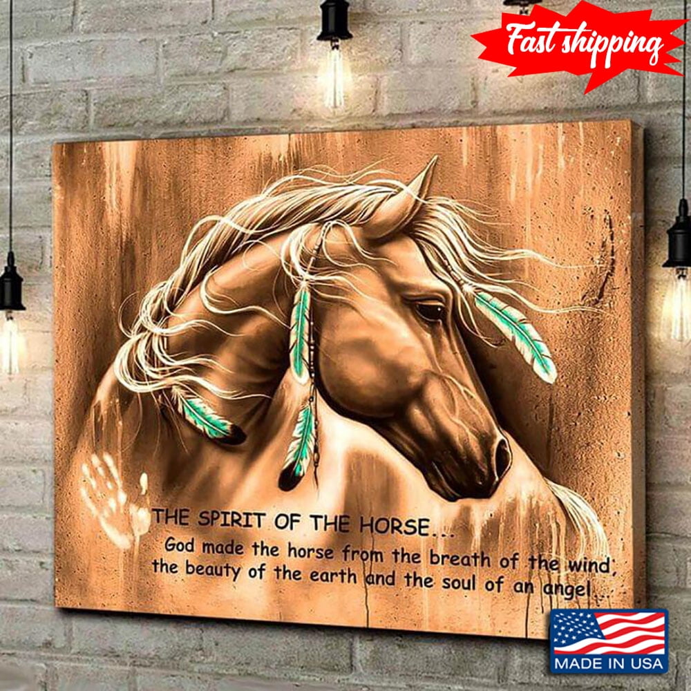Vintage Brown Horse With Feathers The Spirit Of The Horse God Made The ...