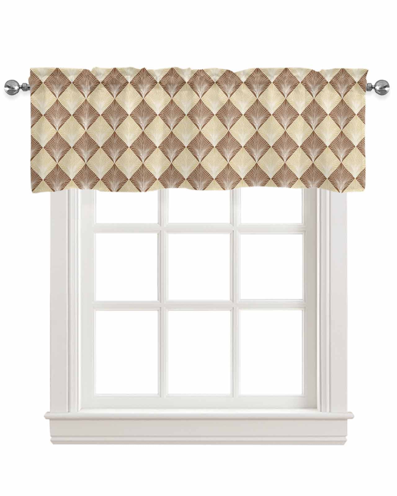 Vintage Brown Linen Curtain Valance for Bedroom/Bathroom/Kitchen/Office ...