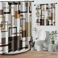 Vintage Brown Shower Curtain Set with Window Curtain, Royal Abstract ...
