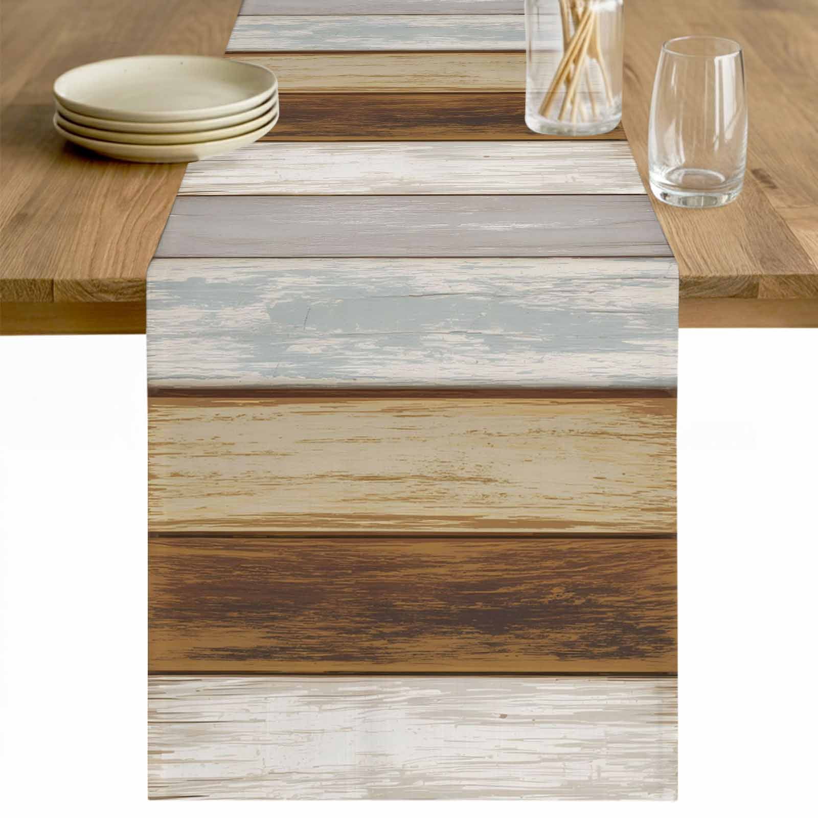 Vintage Brown Wood Table Runner 36 Inches Long Farmhouse Dress Scarves ...