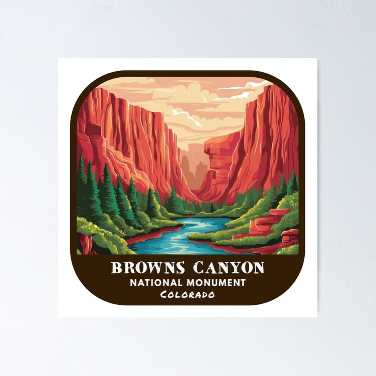 Vintage Browns Canyon National Monument (Colorado) UNFRAMED Poster ...