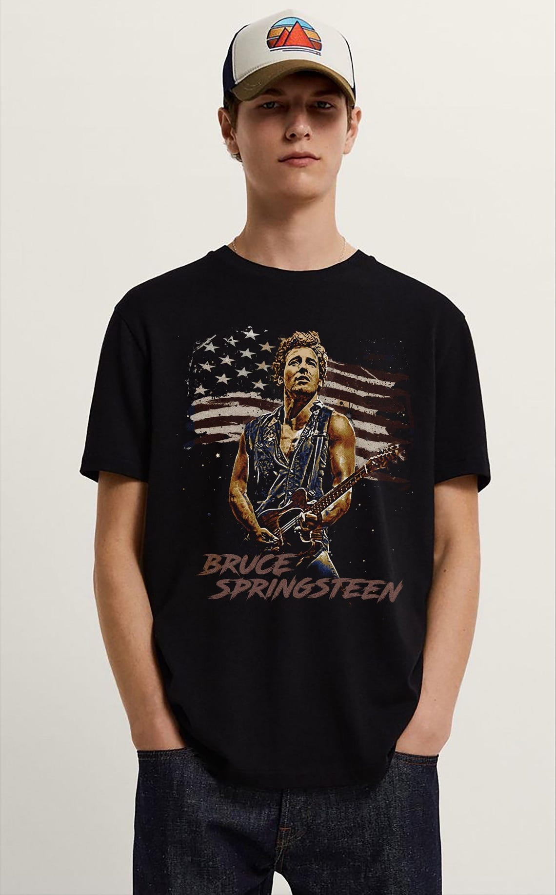 Vintage Bruce Springsteen 80s Rock Band Retro 80s Rock and Roll For fan ...