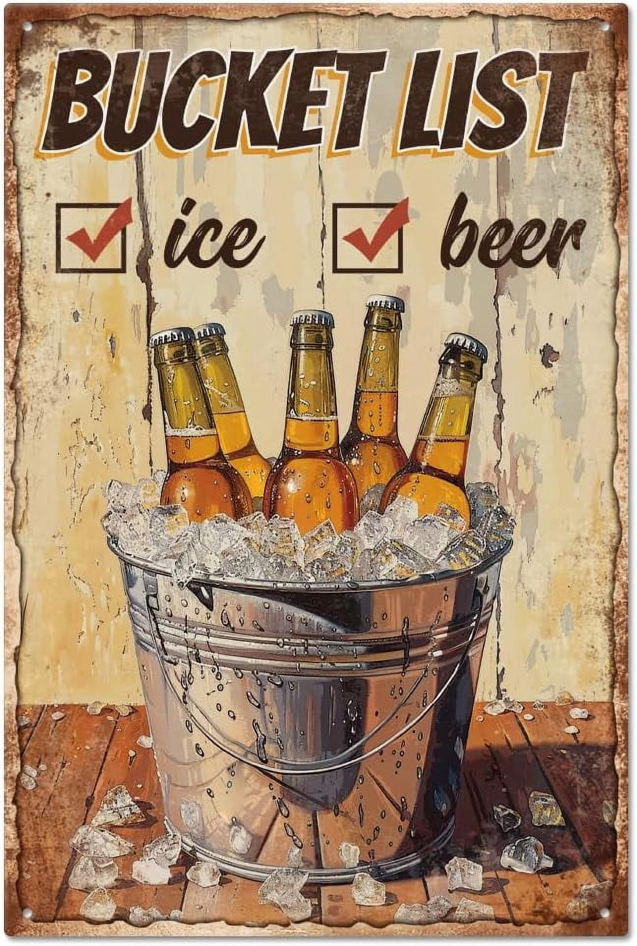 Vintage Bucket List Metal Tin Sign 8×12inch Retro Beer Funny Tin Room Door Sign Cave Signs Art ...