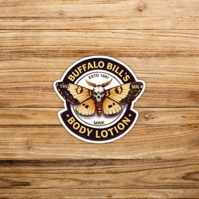 Vintage Buffalo Bill'S Body Lotion Sticker - Skull Moth Design ...