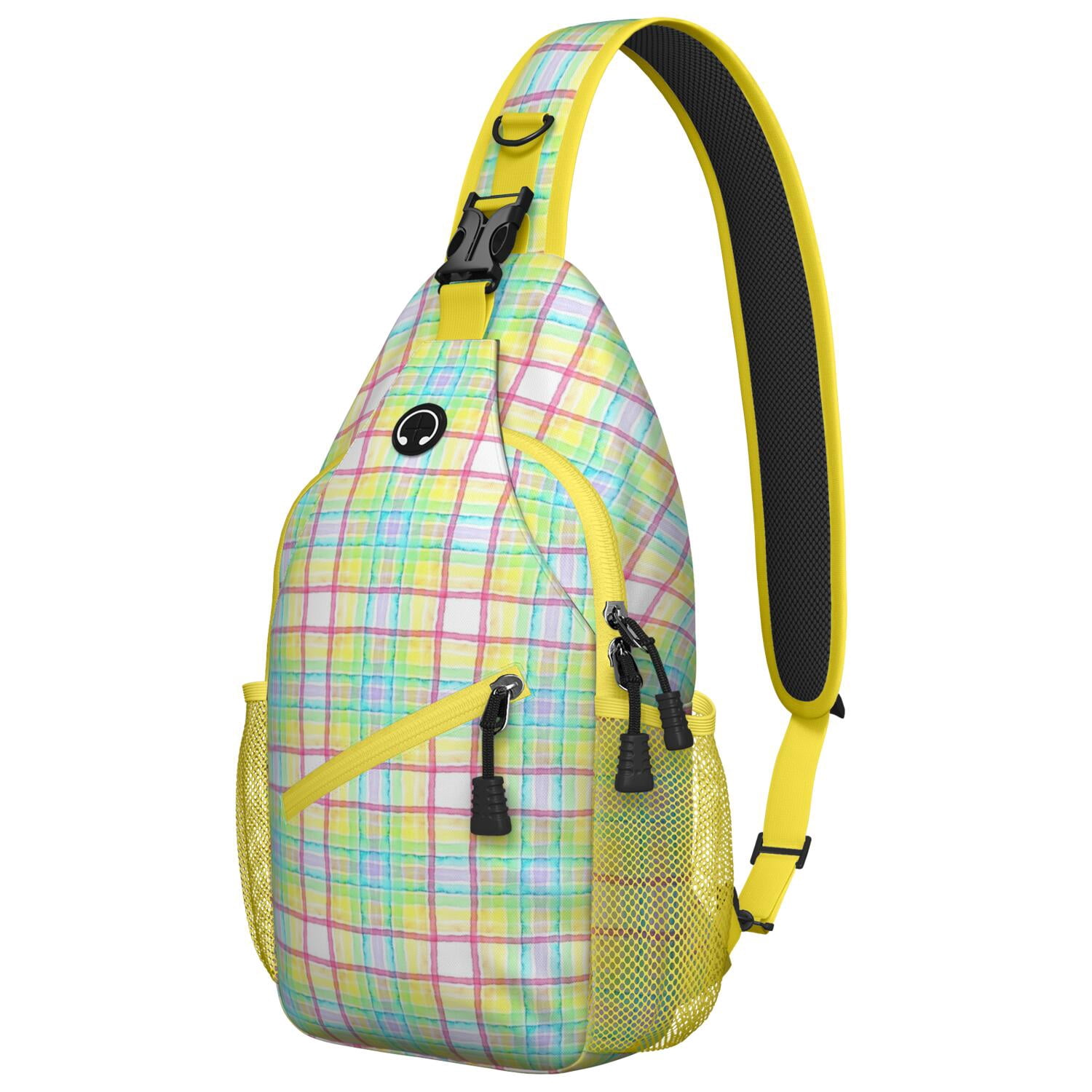 Vintage Buffalo Plaid Sling Backpack for Outdoor Travel, Lightweight ...