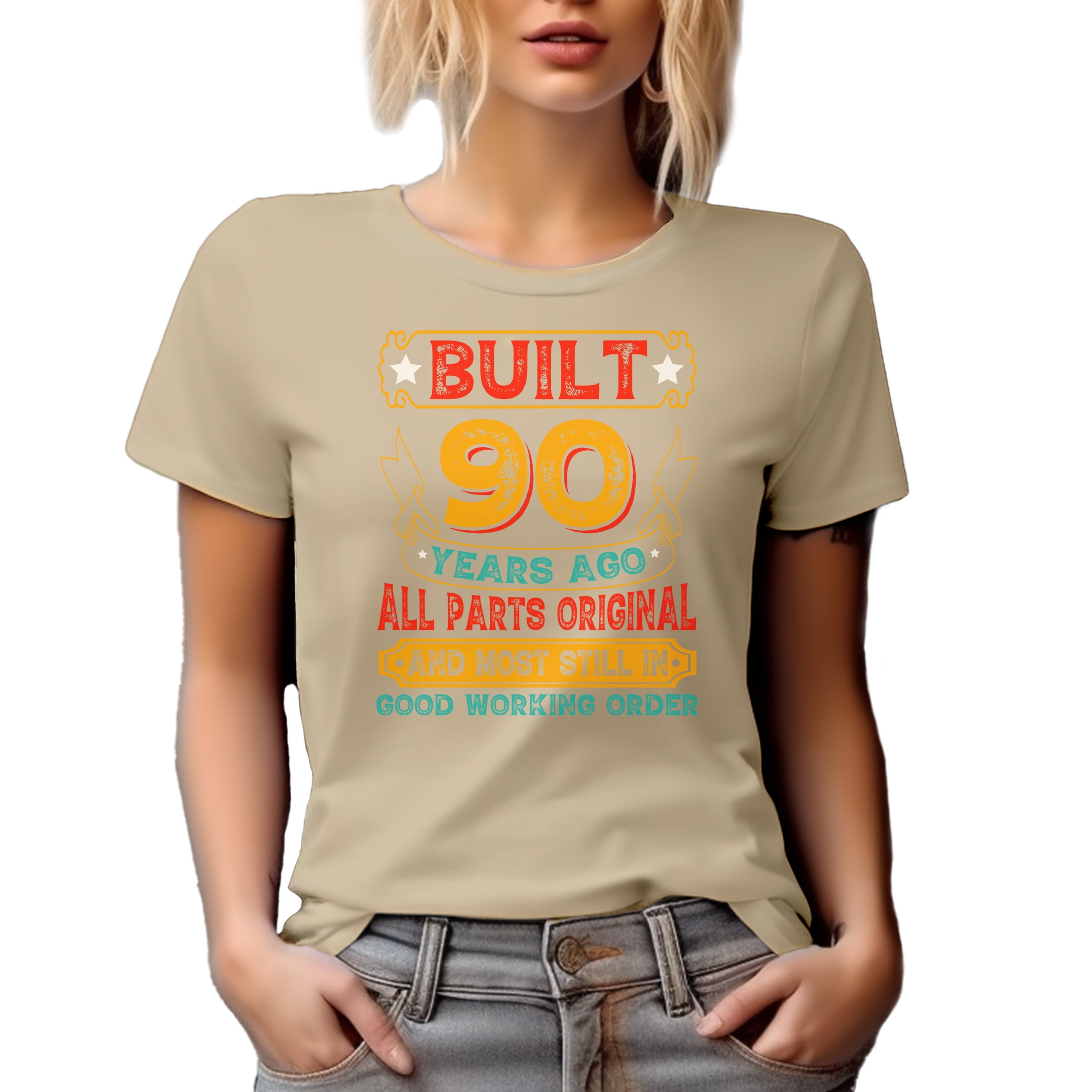 Vintage Built 90 Years Ago, All Parts Original, 90th Birthday, Tan T-Shirt, 2XL - Walmart.com