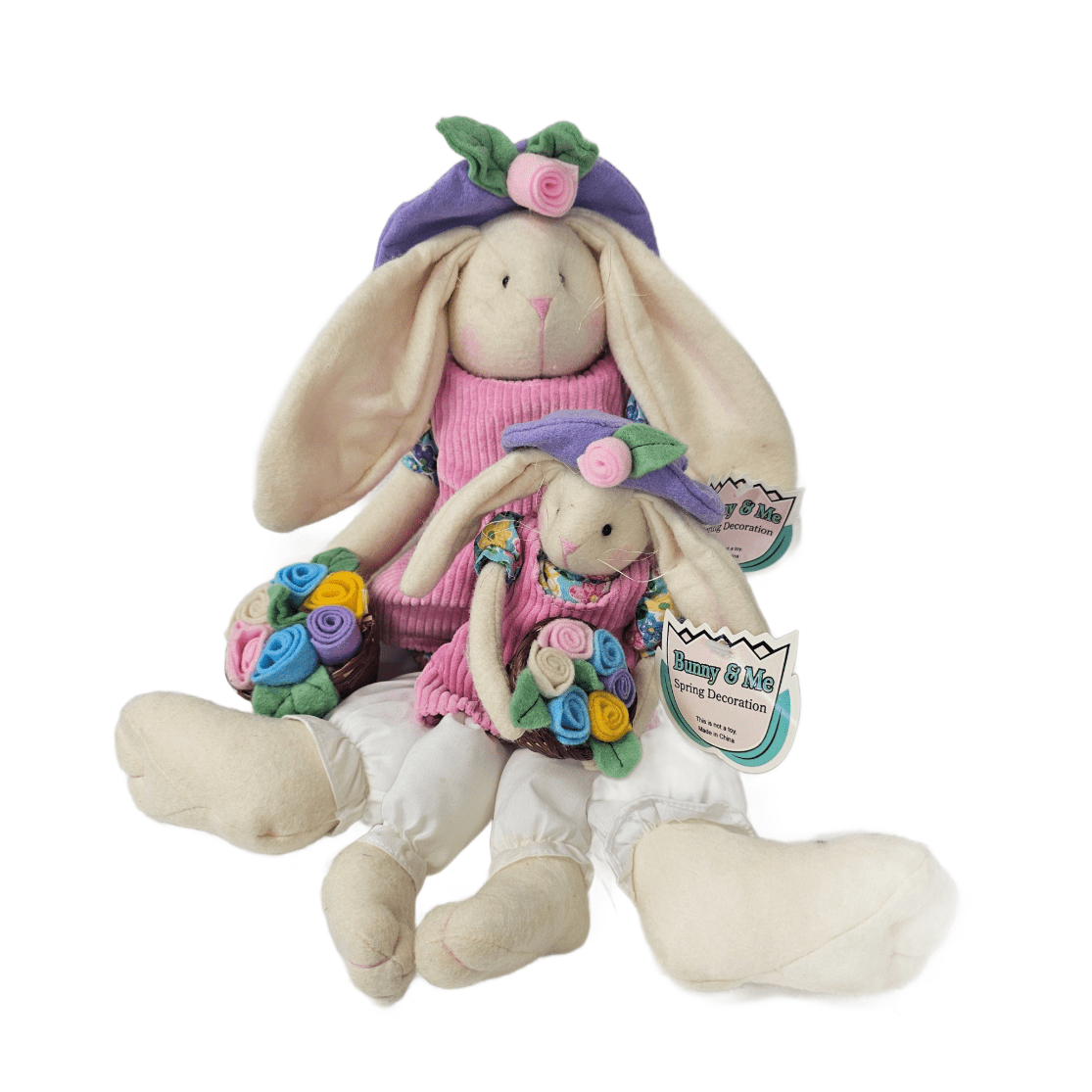 Vintage Bunny & Me Mother & Daughter Bunny Rabbit Plush Dolls Easter ...
