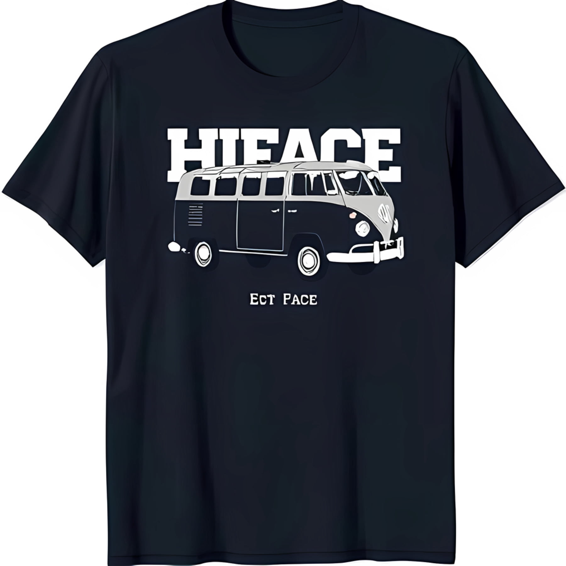 Vintage Bus Graphic T-Shirt Dark Blue 'ECT PACE' Design - Walmart.com