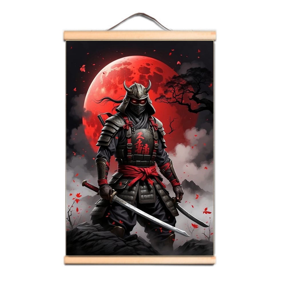 Vintage Bushido Tattoo Poster Scroll Painting Wall Chart Japan Samurai ...