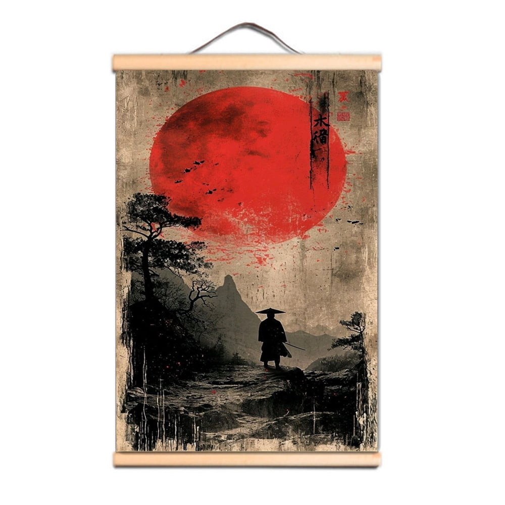 Vintage Bushido Tattoo Wall Art Poster Japan Samurai Scroll Painting ...