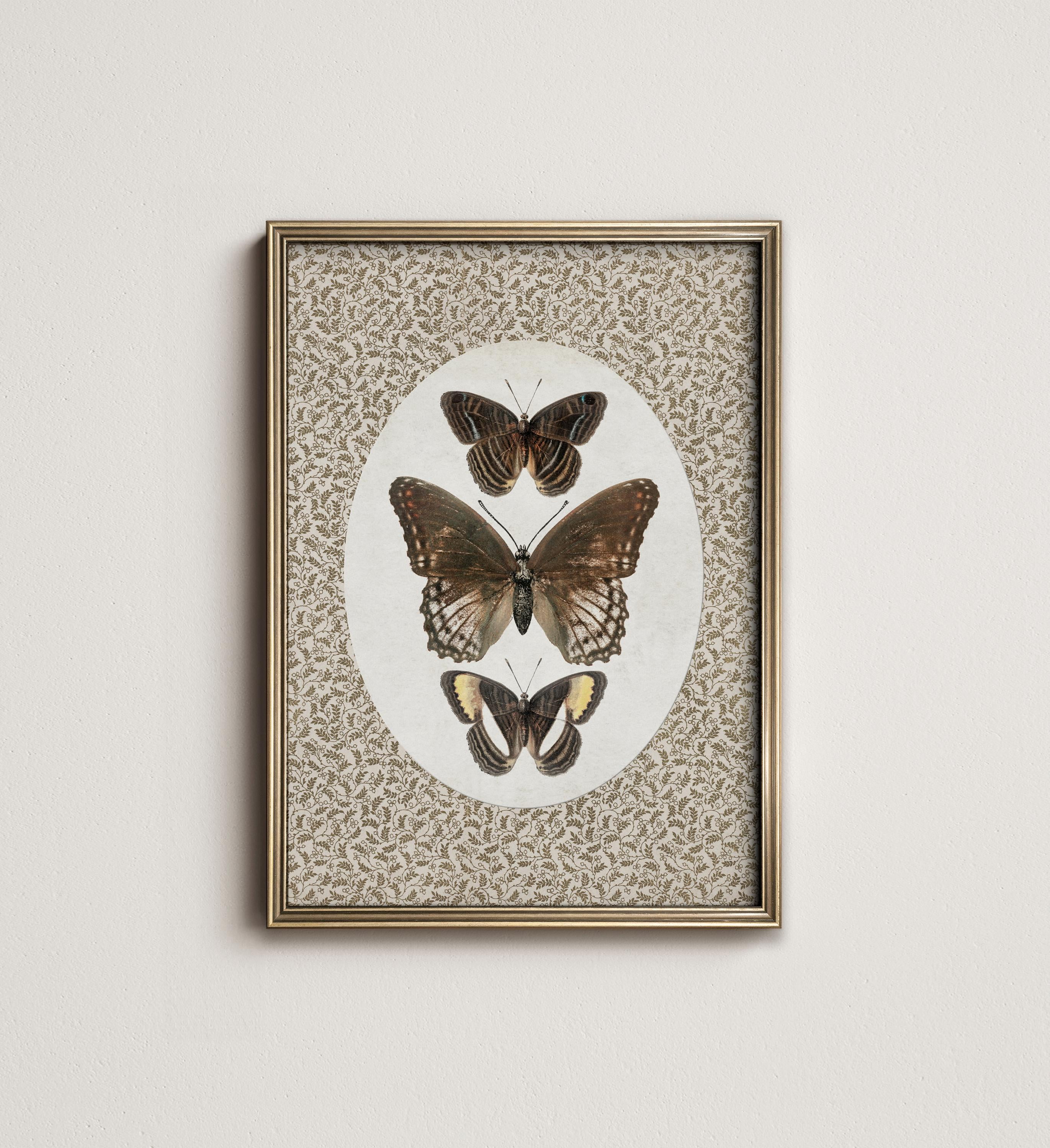 Vintage Butterfly Art Print: Cottagecore Nursery Decor 8-71 UNFRAMED ...