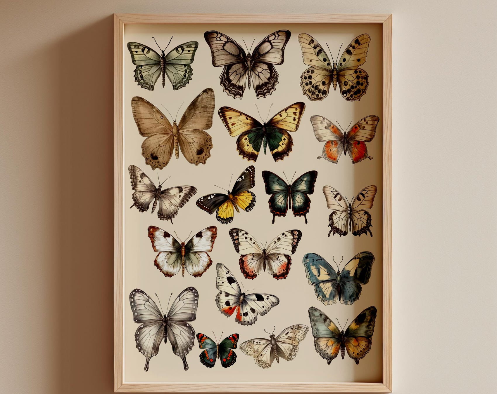 Vintage Butterfly Collage Print | Entomology Poster | Cottage Core ...