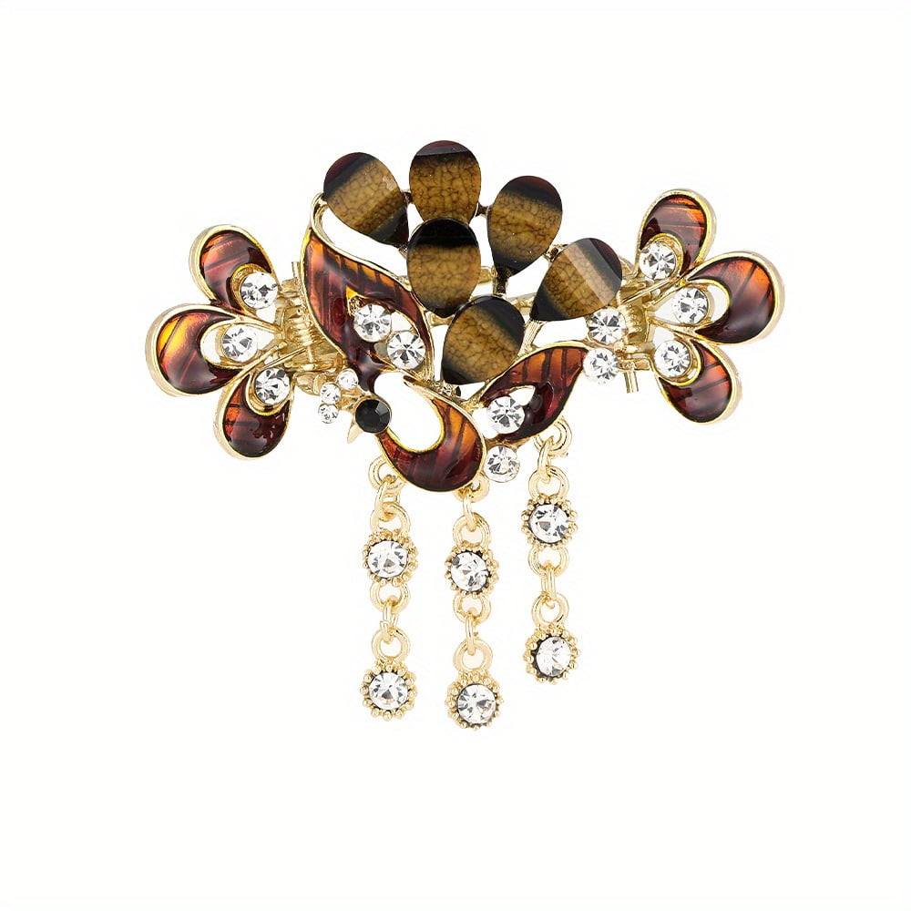 Vintage Butterfly and Flower Hair Clips - Crystal Rhinestone Barrettes ...