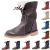 OKBOP Women's Chelsea Snow Boots-Warm Winter Lace-Up Dress Shoes, Black Retro Boots - Walmart.com