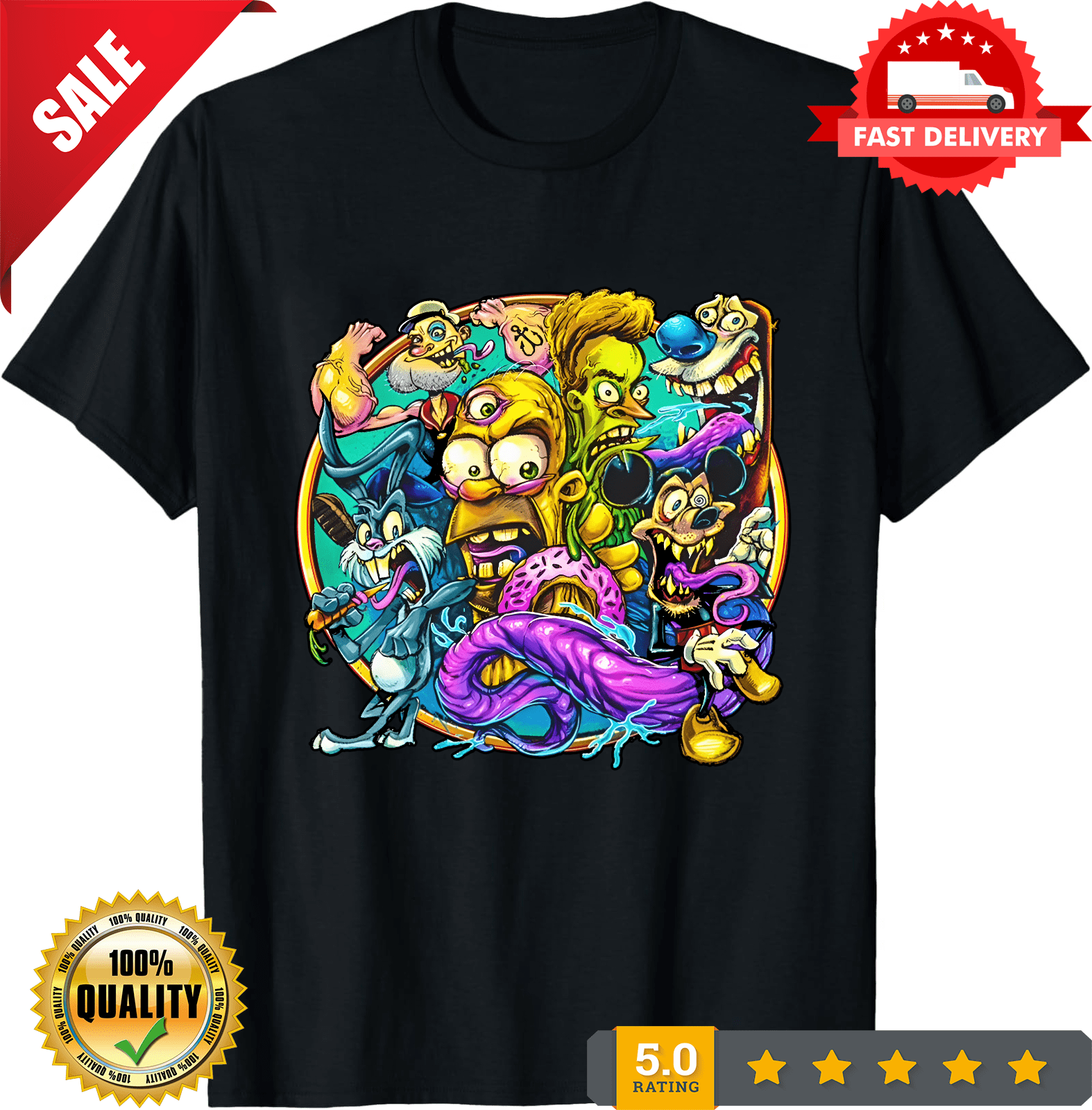 Vintage CARTOONS SATURDAY MORNING CARTOONS 90S CARTOONS Men's classic ...