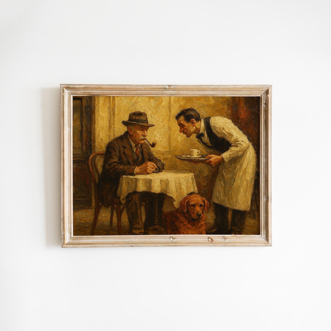 Vintage Café Gentleman Poster – French Waiter Art Poster, Cozy Paris ...
