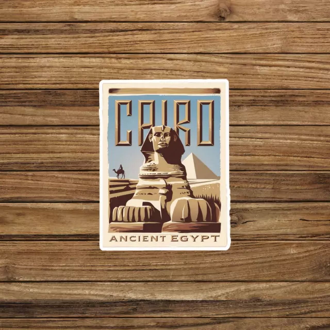 Vintage Cairo Ancient Egypt Travel Sticker - Sphinx Pyramid Wall Art ...