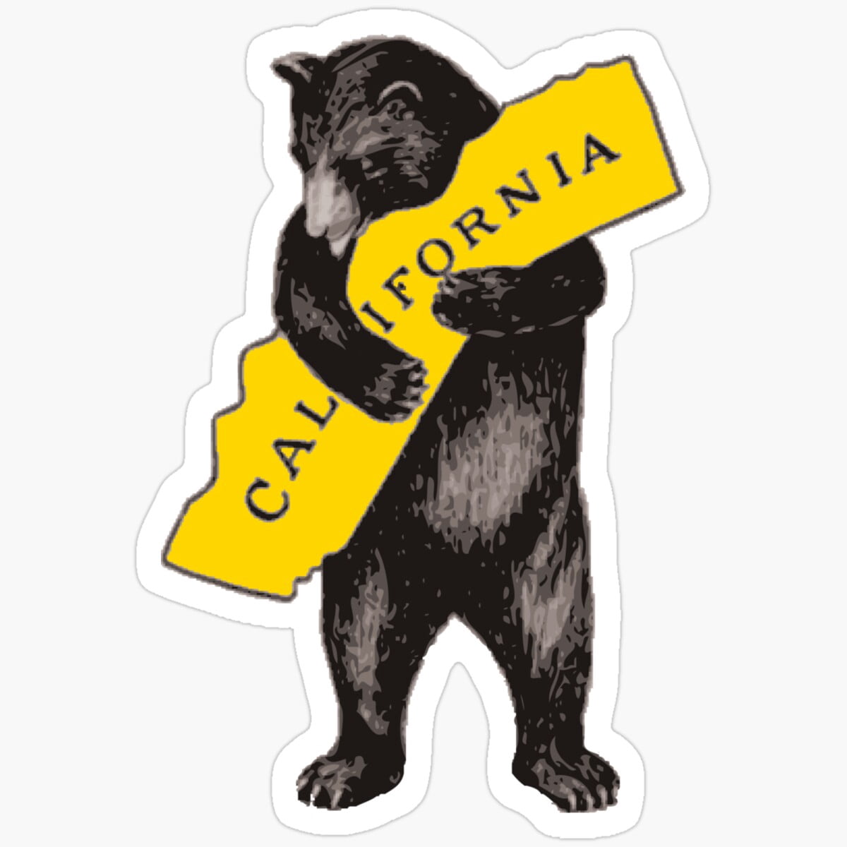 Vintage California Bear Hug Illustration Sticker. Gift For You ...