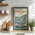 Vintage California Coast Stamp Poster, Retro Travel Coastal, Travel ...