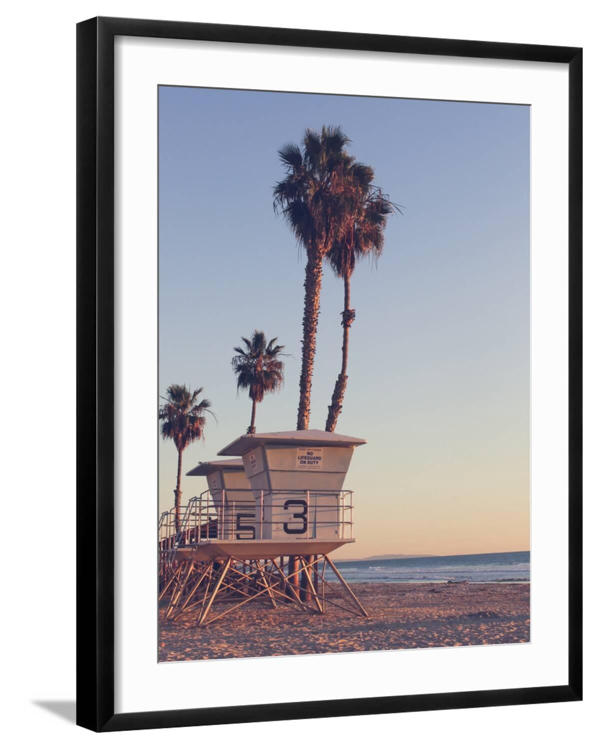 Art.com Vintage California Life Guard Station - California Beach with ...